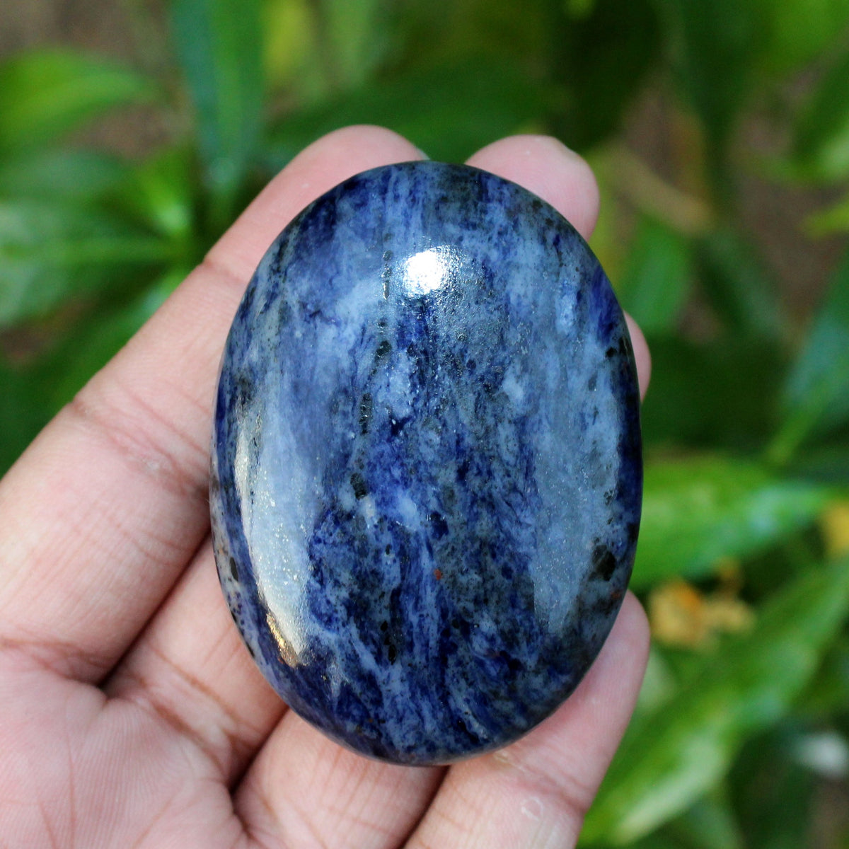 Natural Sodalite Palm Stone – AURA VIBES